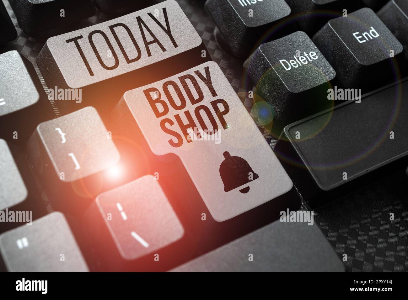 Text sign showing Body Shop, Business concept a shop where automotive ...