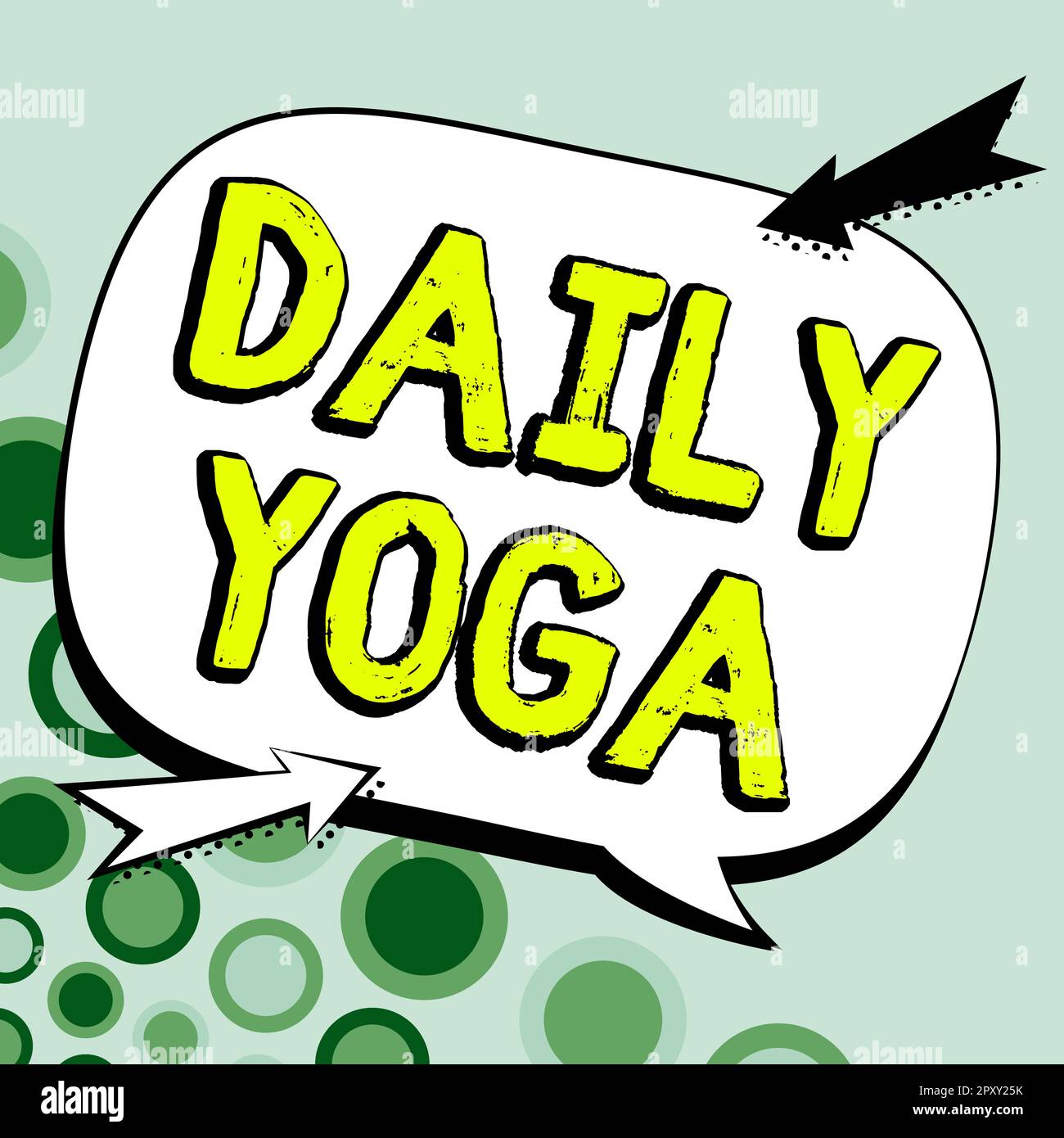 Conceptual caption Daily Yoga, Word Written on series of Yoga workouts ...