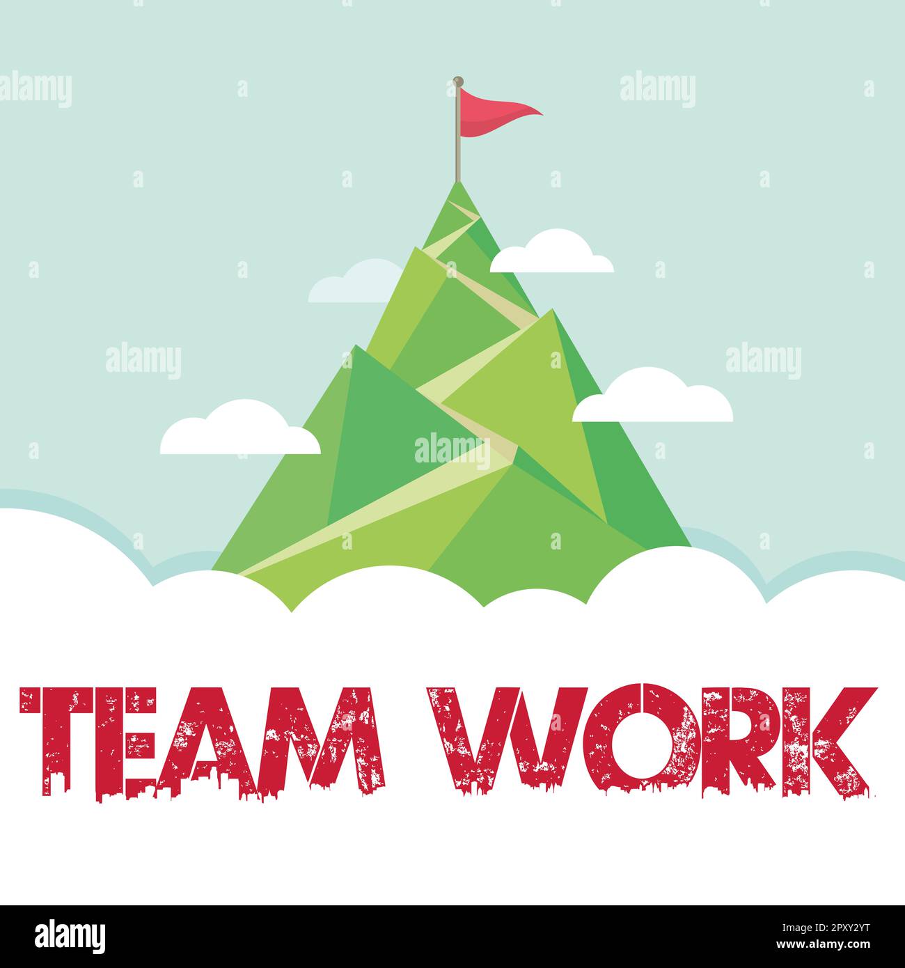 Text showing inspiration Team Work, Business overview Combined action ...