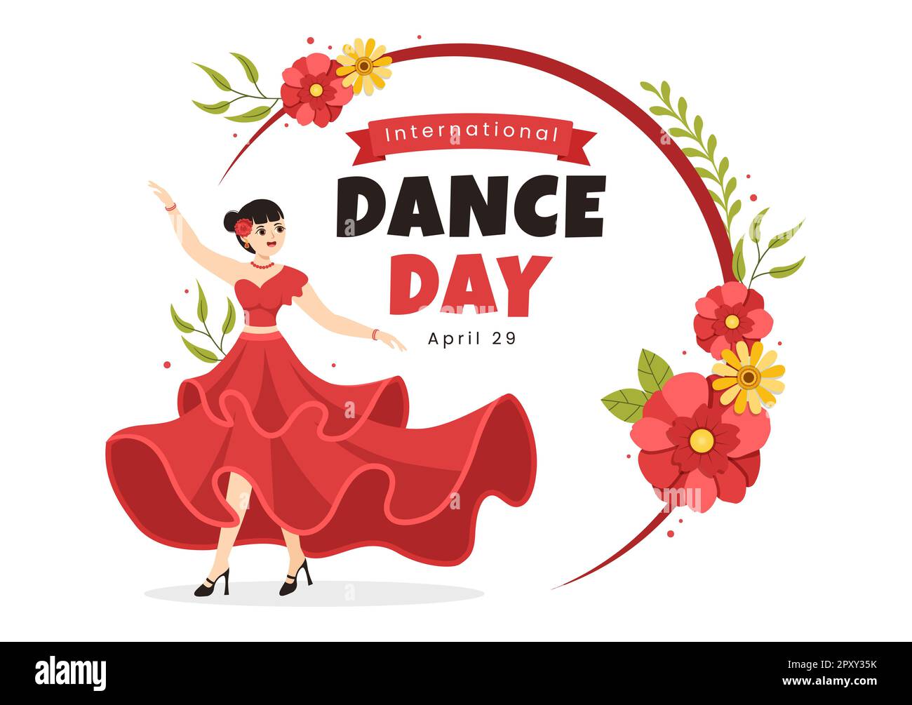 International Dance Day Illustration with Professional Dancing ...