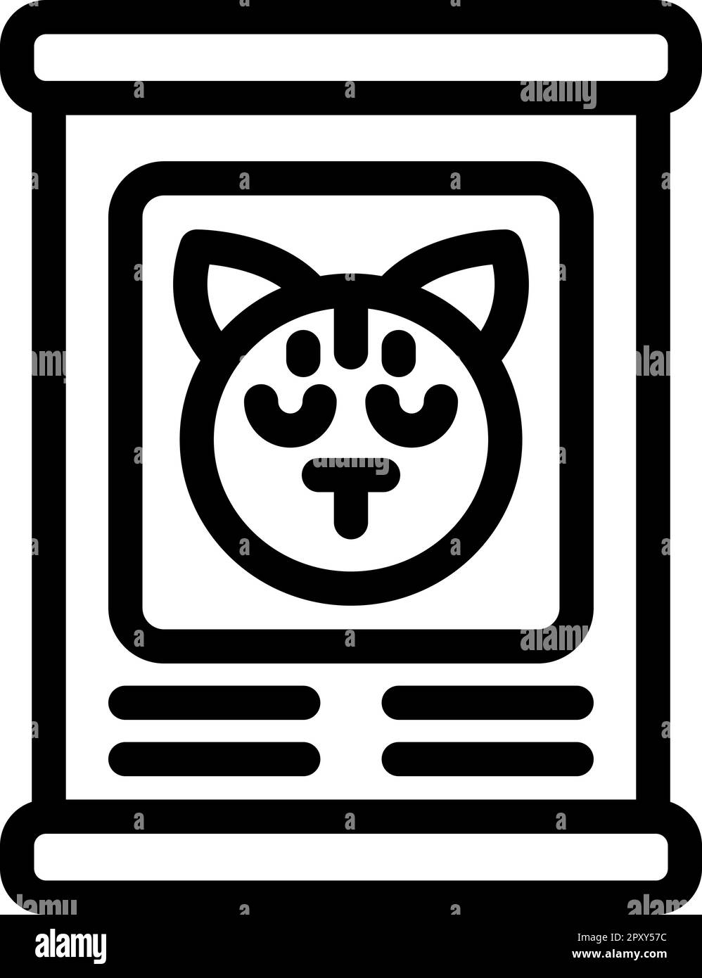 Cat food tin icon outline vector. Pet restaurant. Animal meal Stock ...