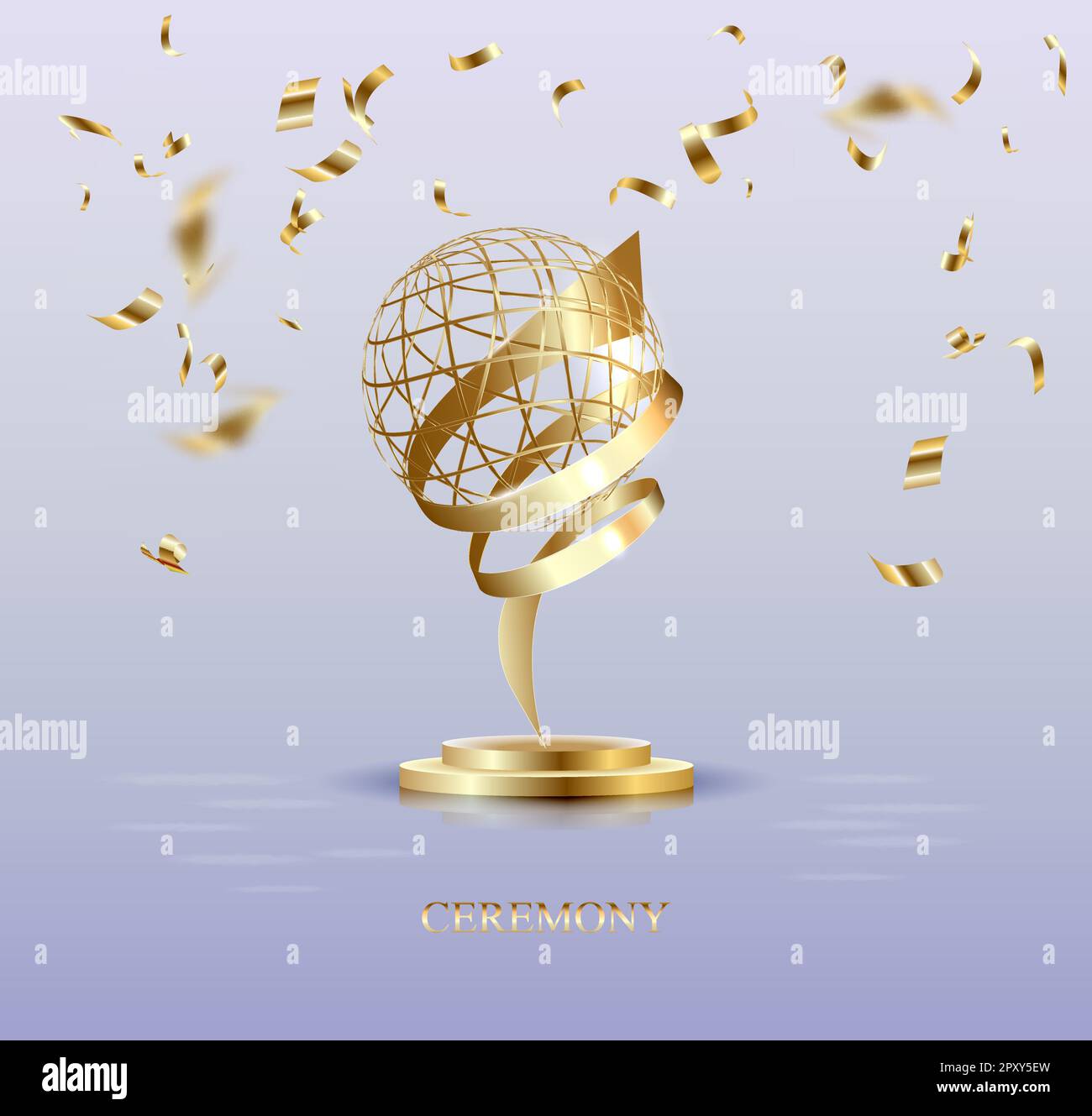 Golden champion cup isolated on white background. Vector realistic 3d ...