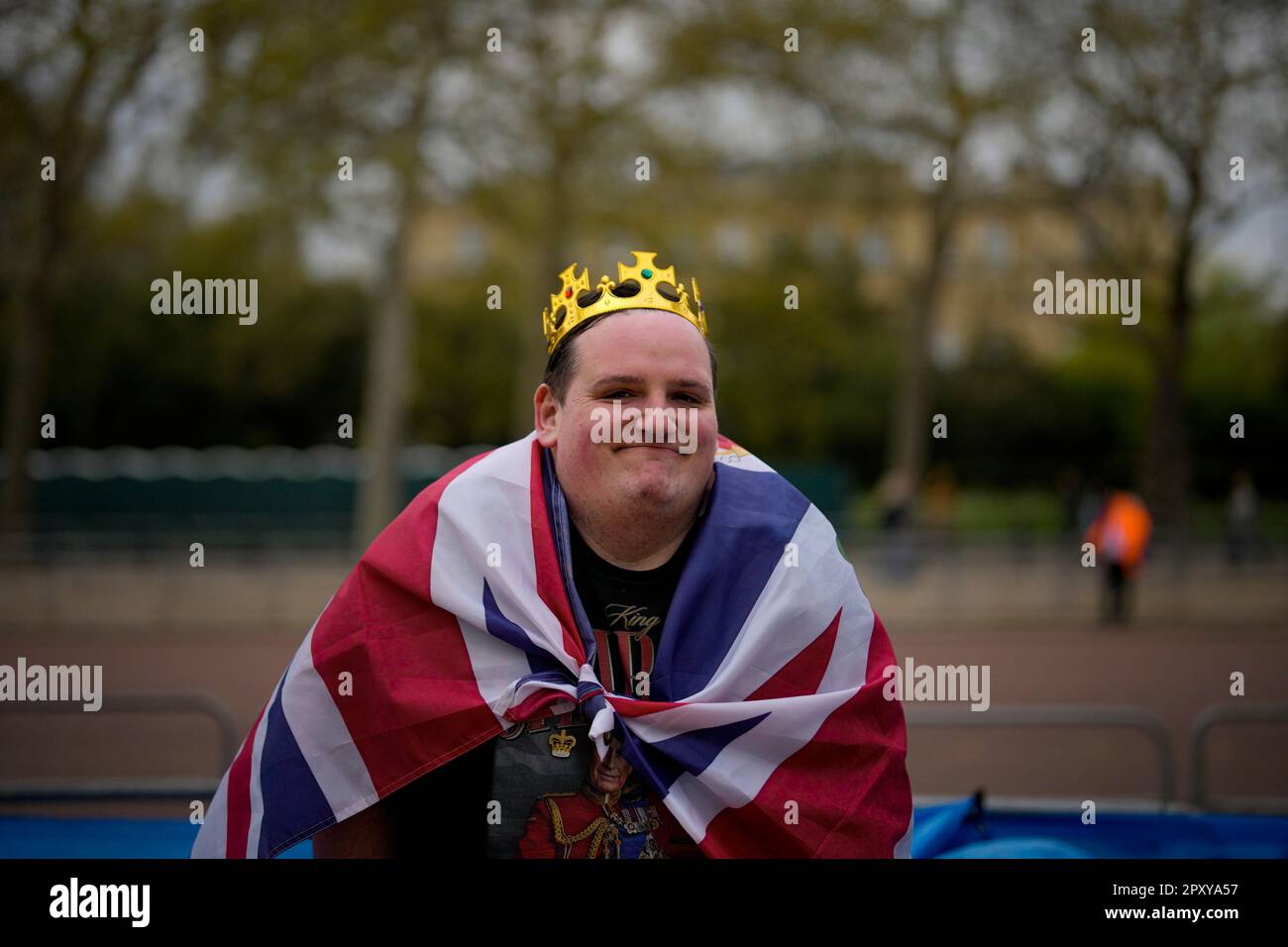 Royal enthusiast Patrick O'Neil smiles while standing on King's Charles ...