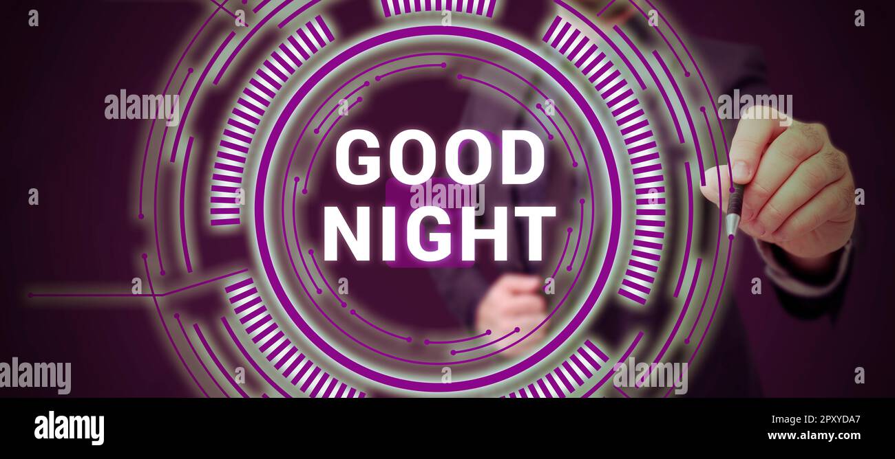 Text sign showing Good Night, Conceptual photo expressing good wishes ...