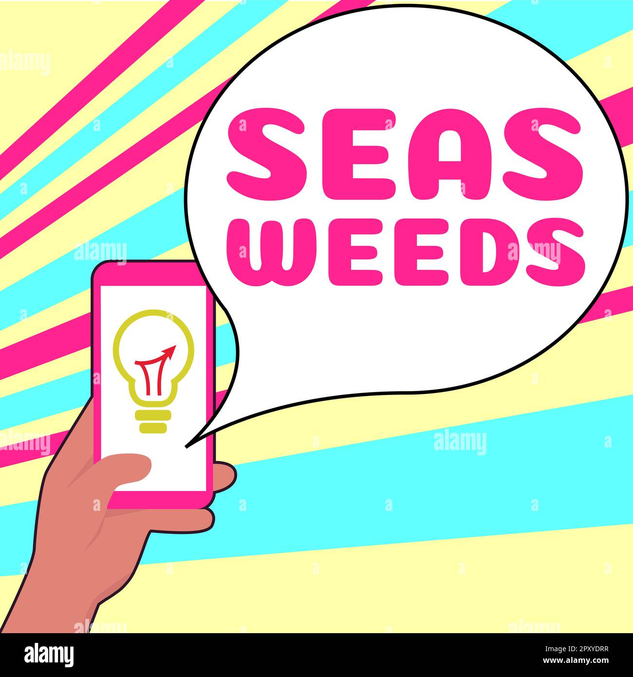 Text sign showing Sea Weeds, Conceptual photo Large algae growing in ...