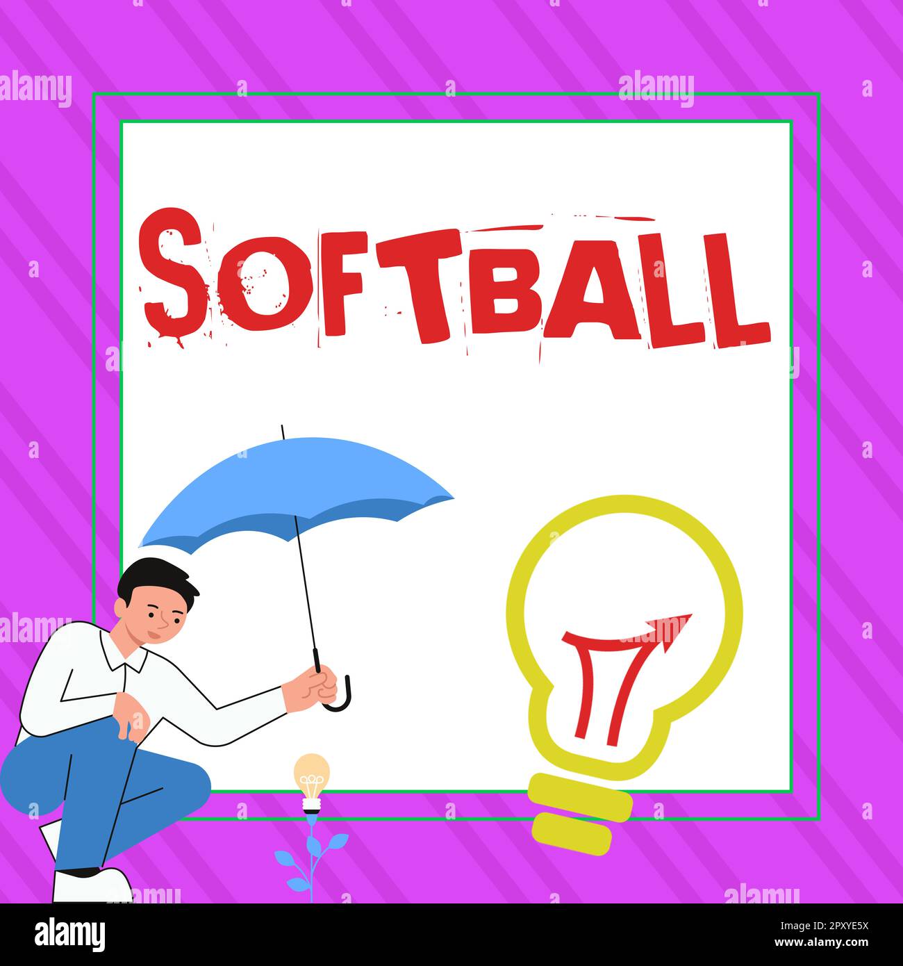 Hand writing sign Softball, Word for a sport similar to baseball played ...
