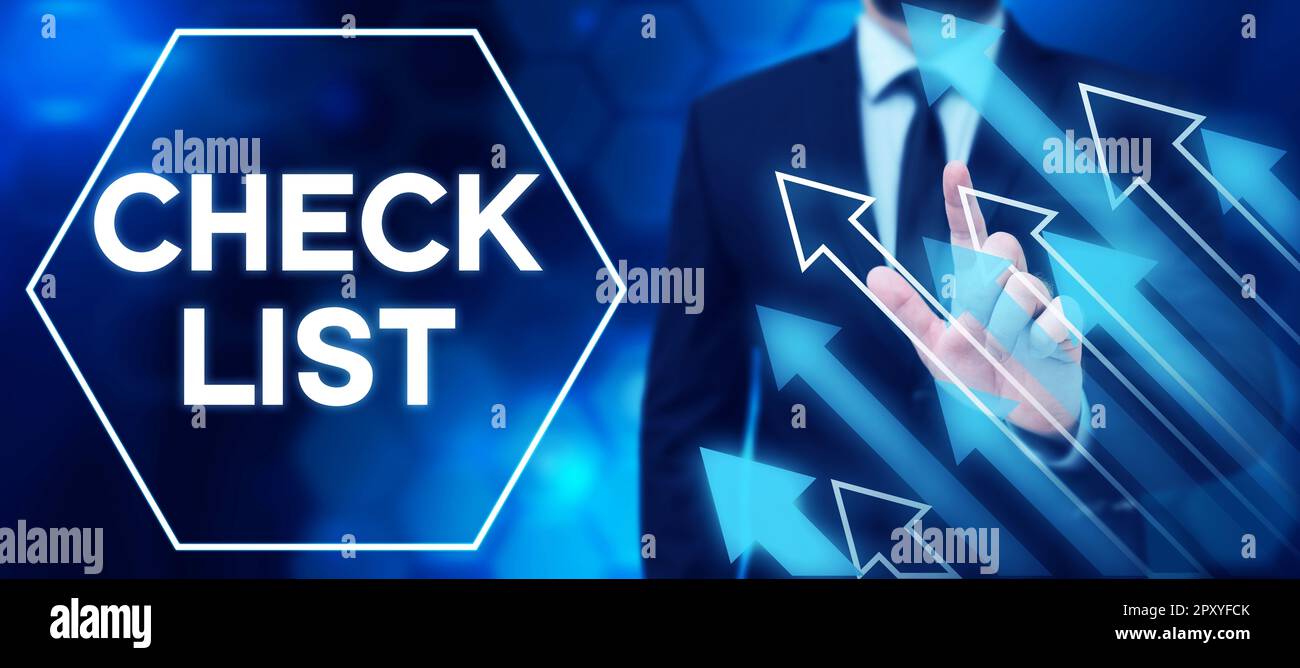 Text sign showing Check List, Business idea Items required Things to be ...