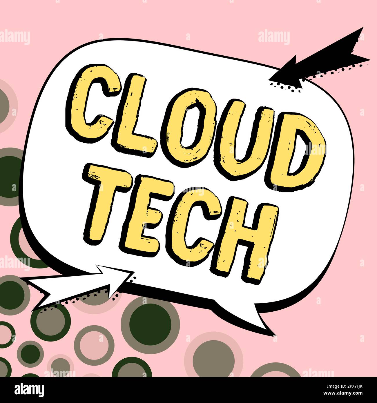 Hand writing sign Cloud Tech, Internet Concept storing and accessing data and programs over the ...