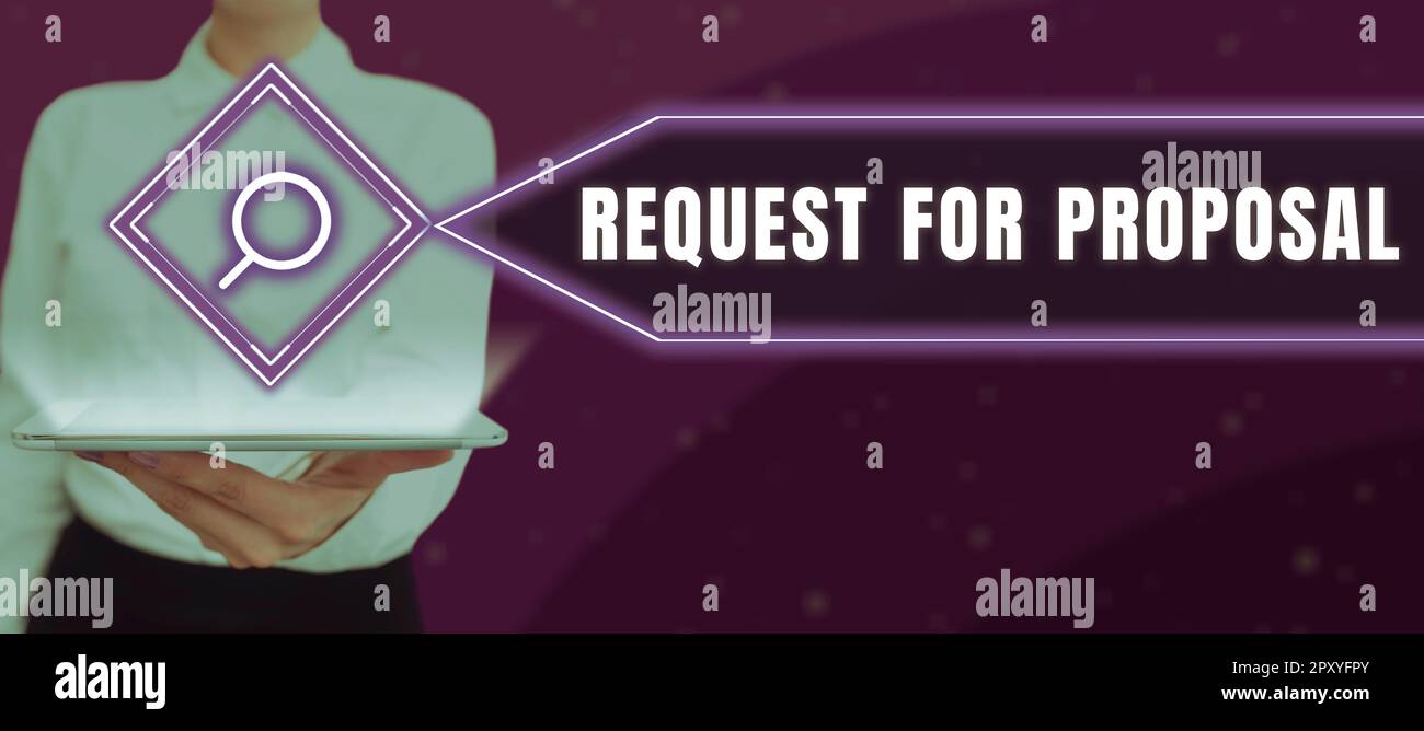 Writing displaying text Request For Proposal, Concept meaning document ...