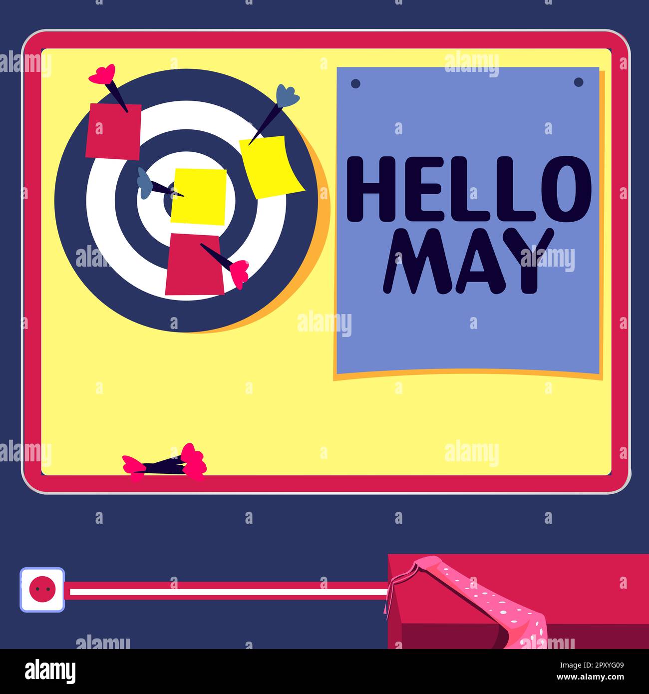 Hand writing sign Hello May, Business concept to address the fifth ...