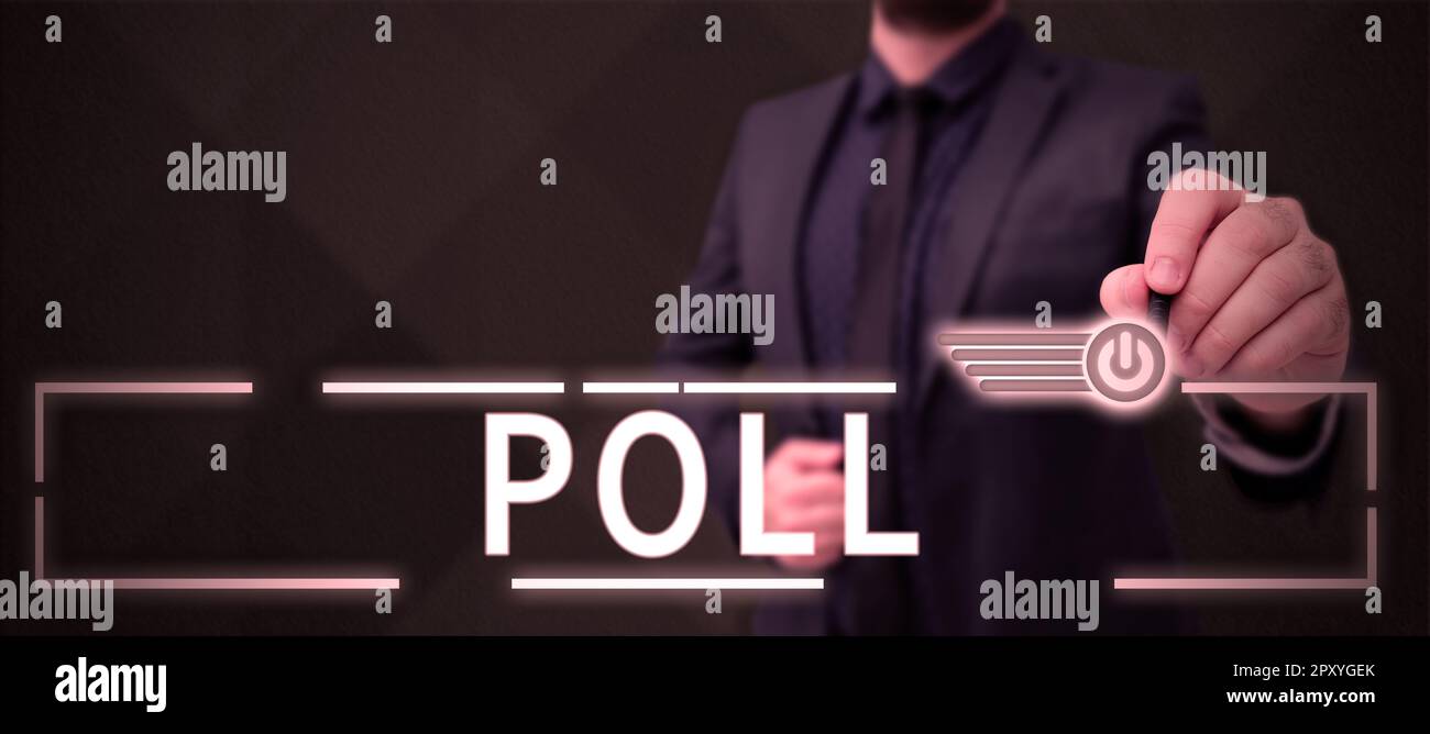 Sign Displaying Poll Word Written On Record Of The Number Of Votes