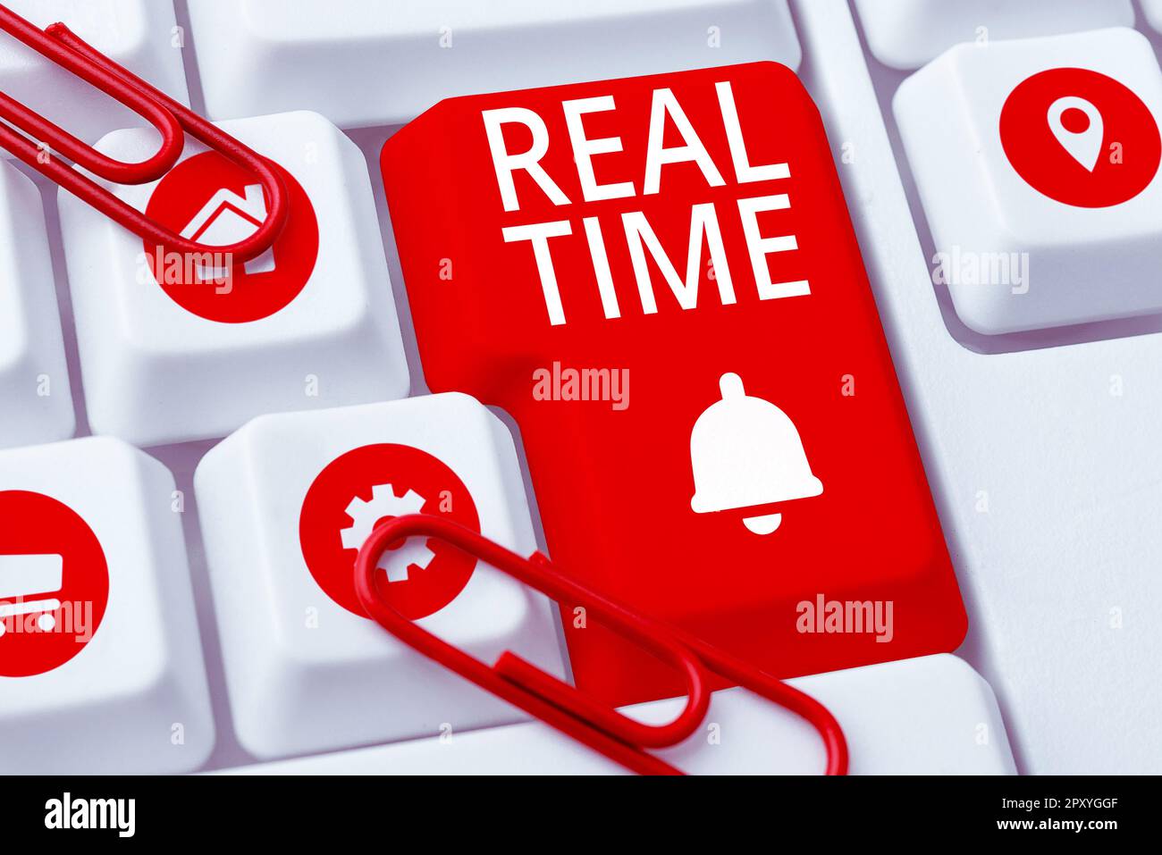 Sign displaying Real Time, Conceptual photo the actual time during ...