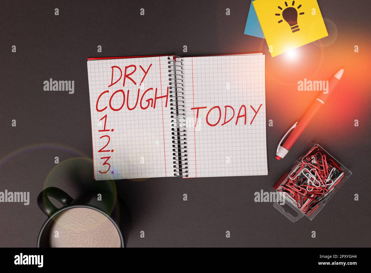 Conceptual display Dry Cough, Business concept cough that are not ...