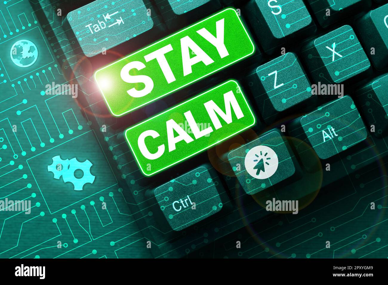 Conceptual caption Stay Calm, Business concept Maintain in a state of ...