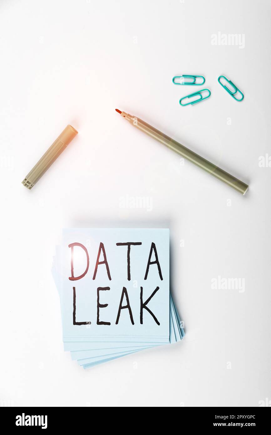 Conceptual caption Data Leak, Business idea released illegal ... Conceptual caption Data Leak, Business idea released illegal ...