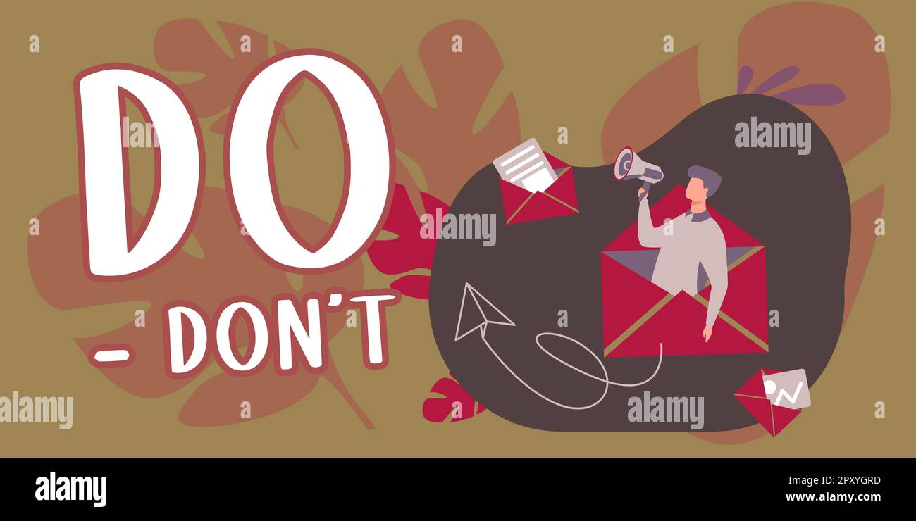 Writing displaying text Do Don'T, Business idea rules and laws on how ...