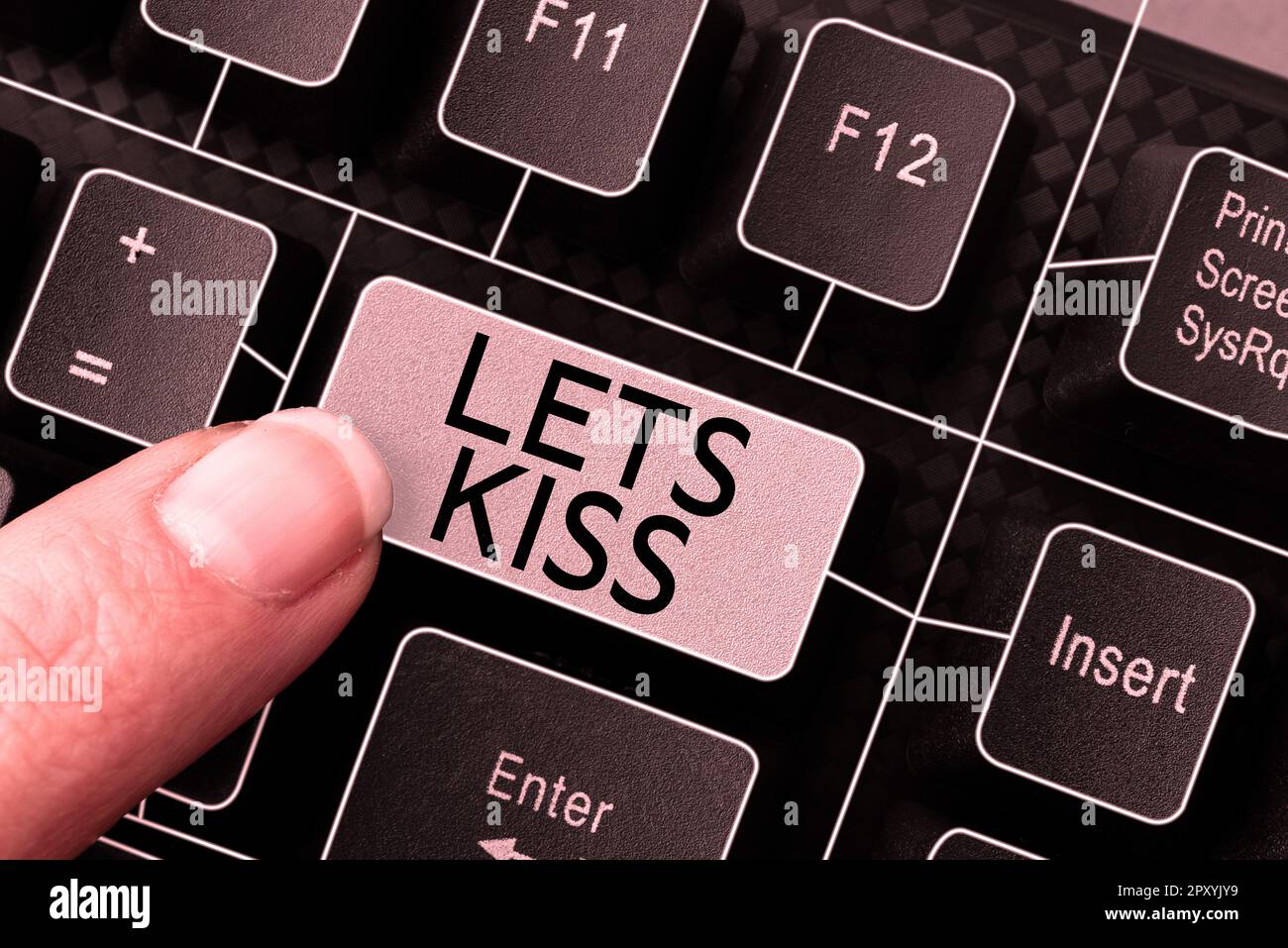 Text sign showing Lets Kiss, Business idea Sign of love expressing ...