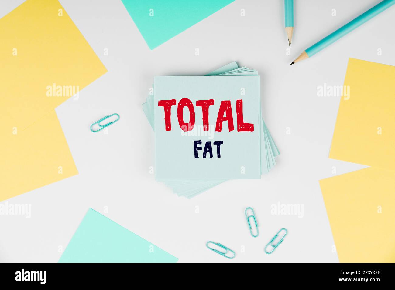 Text sign showing Total Fat, Word for combined value of the different ...