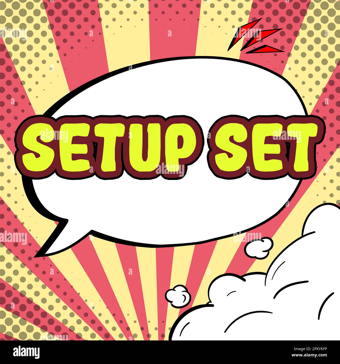 Text caption presenting Setup Set, Word for the manner, position, or ...