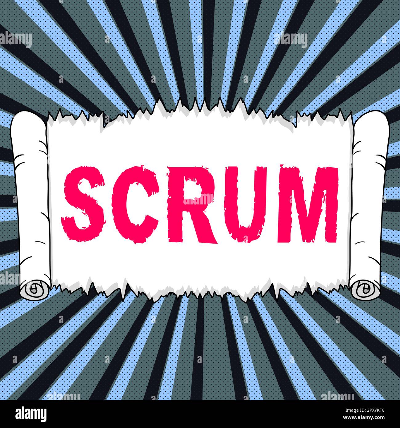 Sign Displaying Scrum Word Written On Handwriting As Distinct From Print Written Characters Of