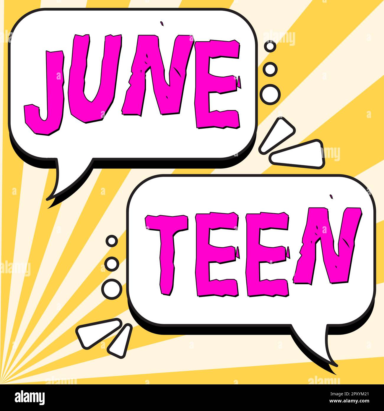 Sign displaying June Teen, Word Written on legal holiday in the United ...