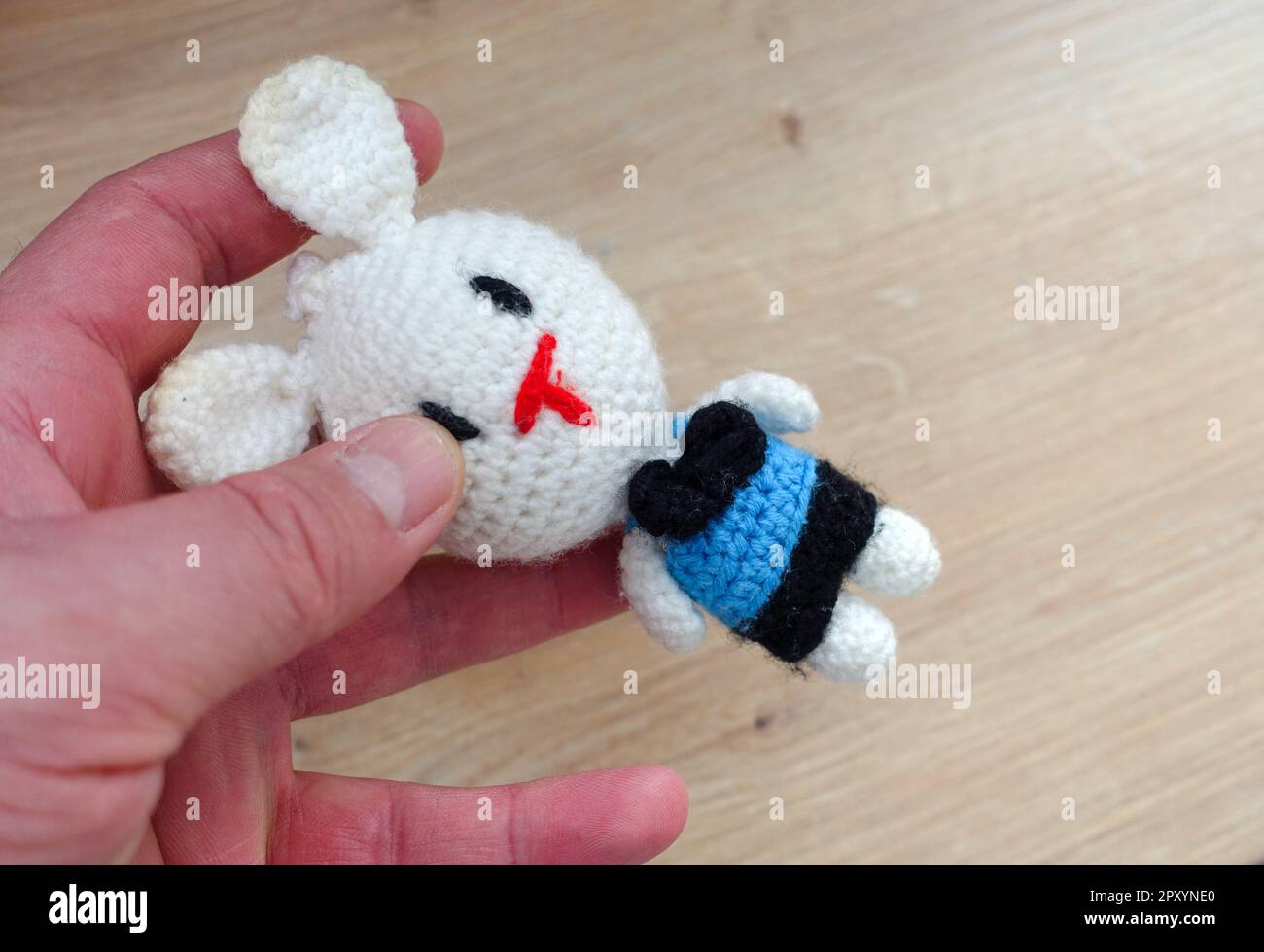crafts, rope knitted rabbit, rope made rabbit, hobby arts Stock Photo ...