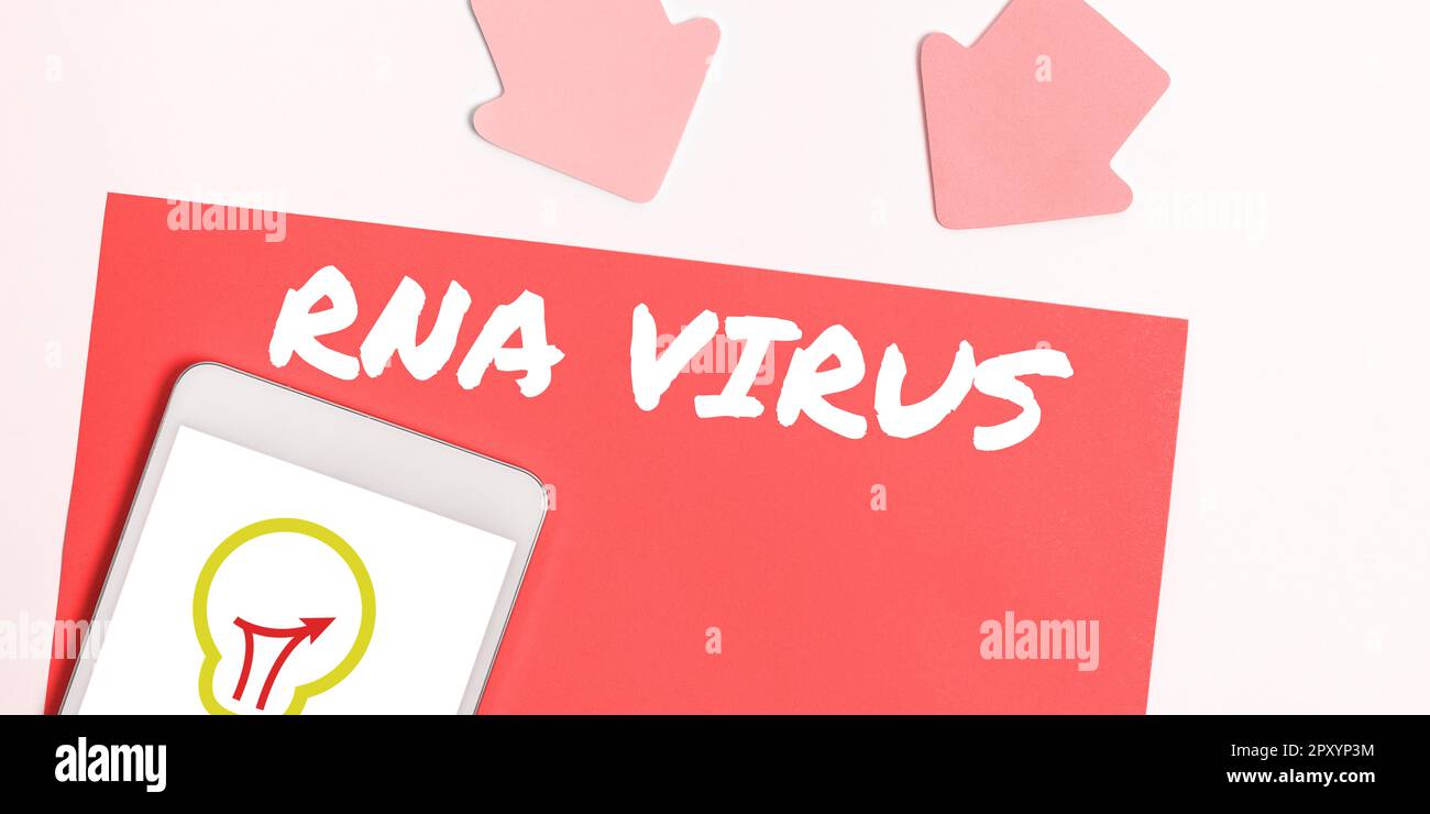Conceptual caption Rna Virus, Word Written on a virus genetic ...