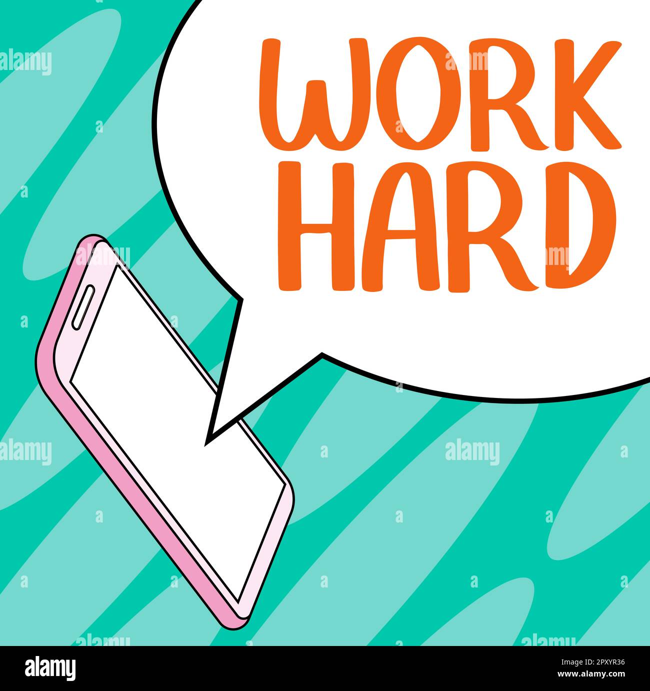 Text caption presenting Work Hard, Word for Laboring that puts effort ...