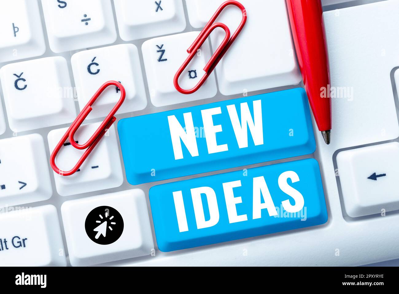 Hand writing sign New Ideas, Word Written on something original or ...