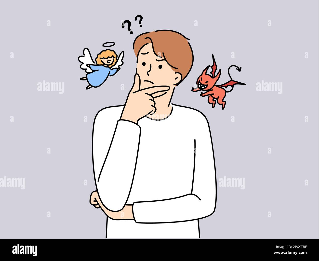 Opposite character angel devil illustration hi-res stock photography ...