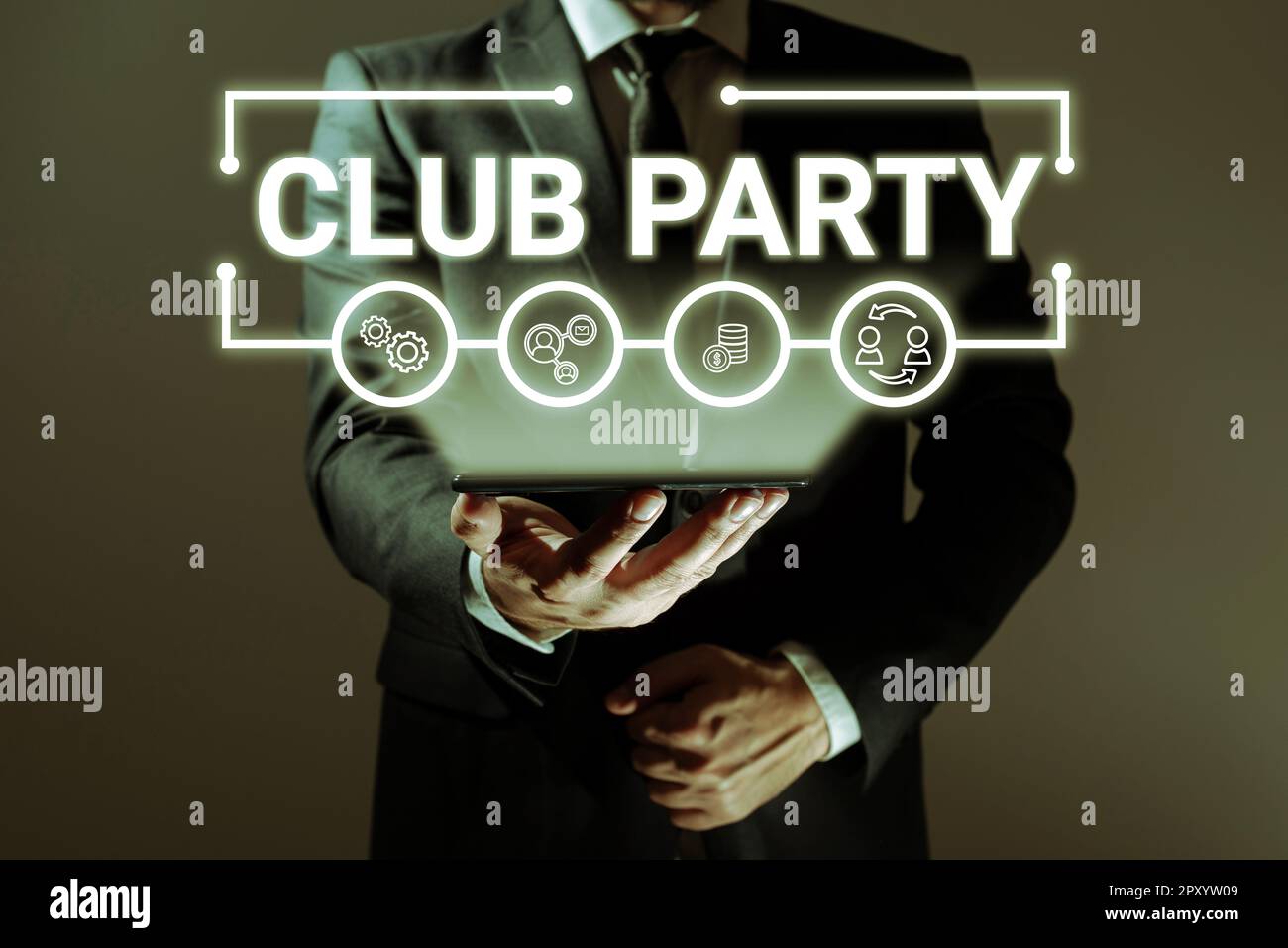 Writing displaying text Club Party, Word for social gathering in a ...