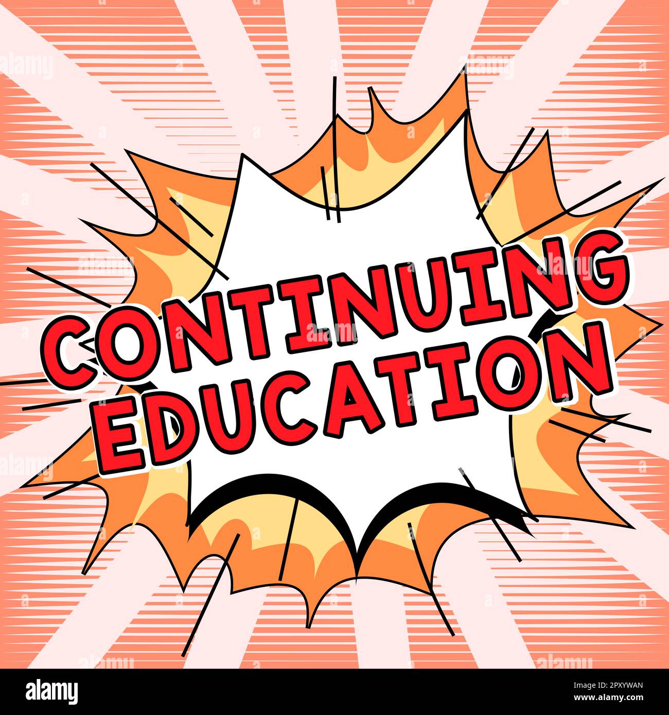 Hand writing sign Continuing Education, Word Written on Continued ...