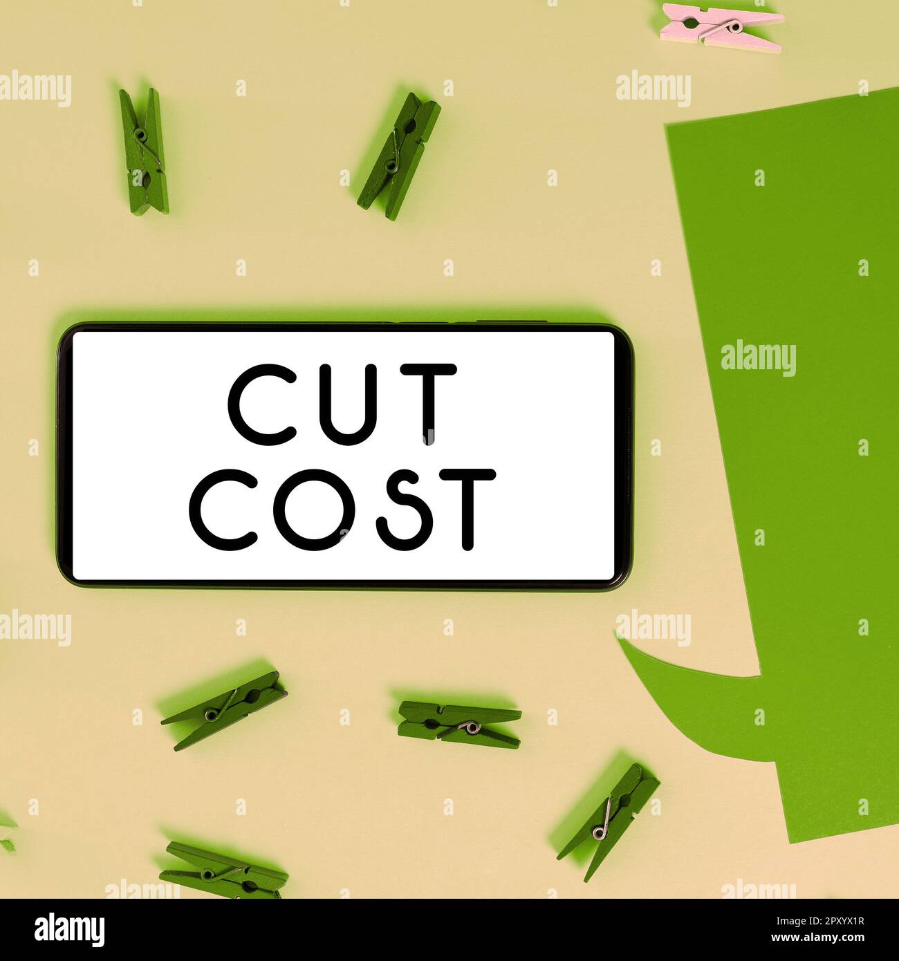 Text caption presenting Cut Cost, Business approach Measures ...