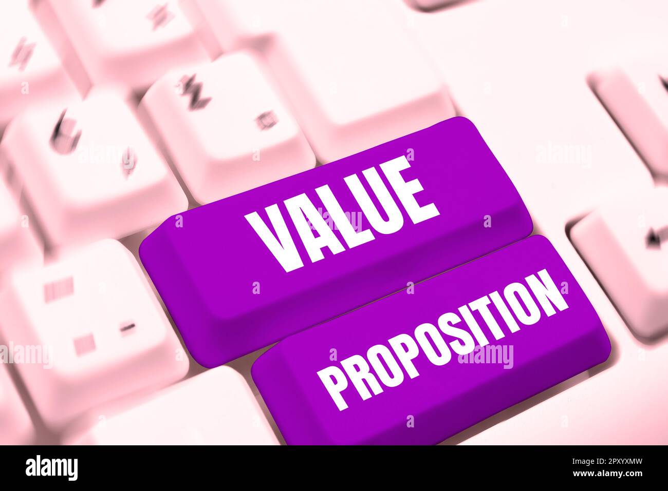 Sign displaying Value Proposition, Concept meaning service make company ...