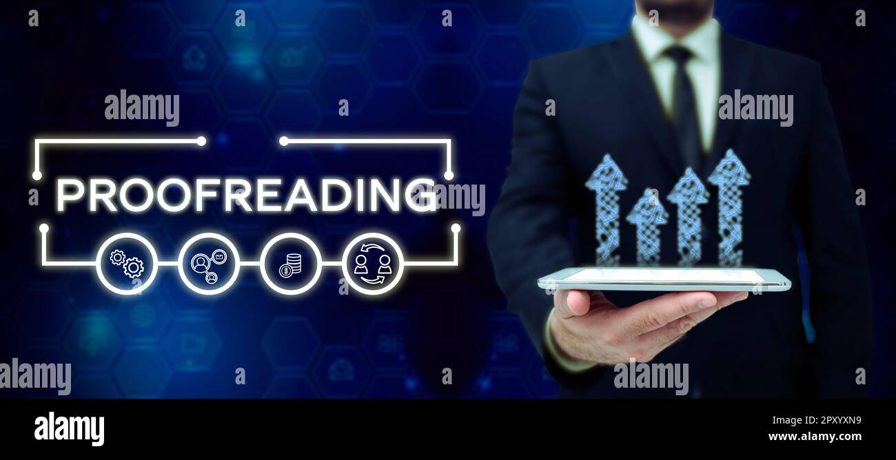 Writing Displaying Text Proofreading Business Idea Act Of Reading And Marking Spelling Grammar