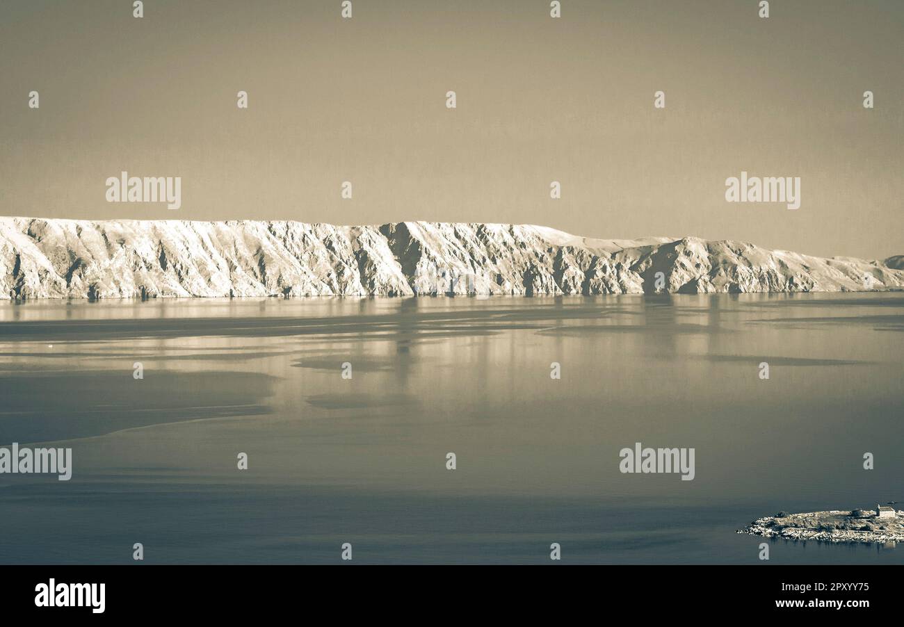 Beautiful black and white picture of Novi Vinodolski in croatia Stock ...