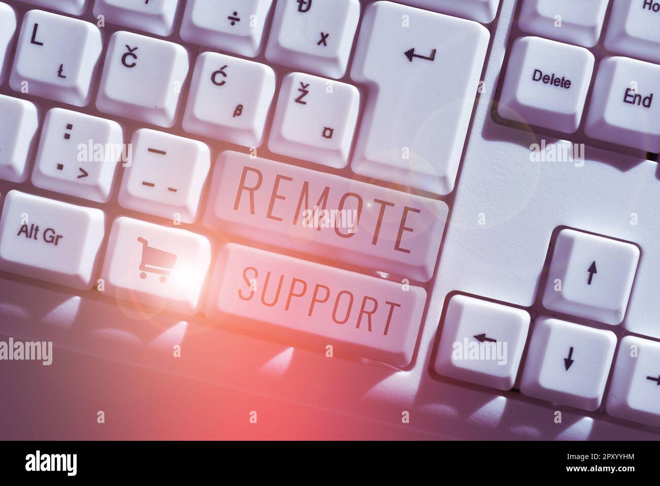 Handwriting text Remote Support, Concept meaning help end-users to ...