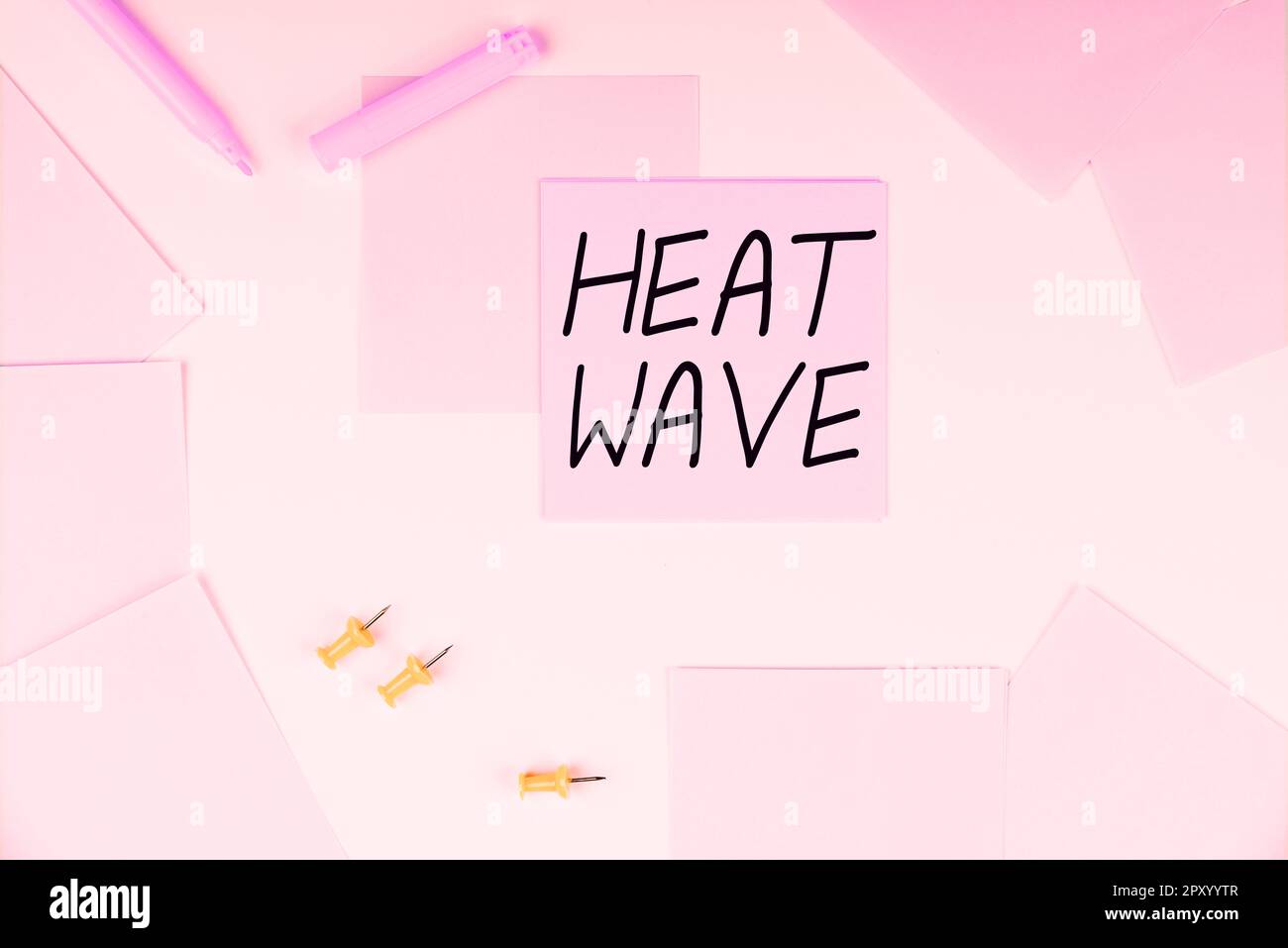 Conceptual caption Heat Wave, Word Written on a prolonged period of ...