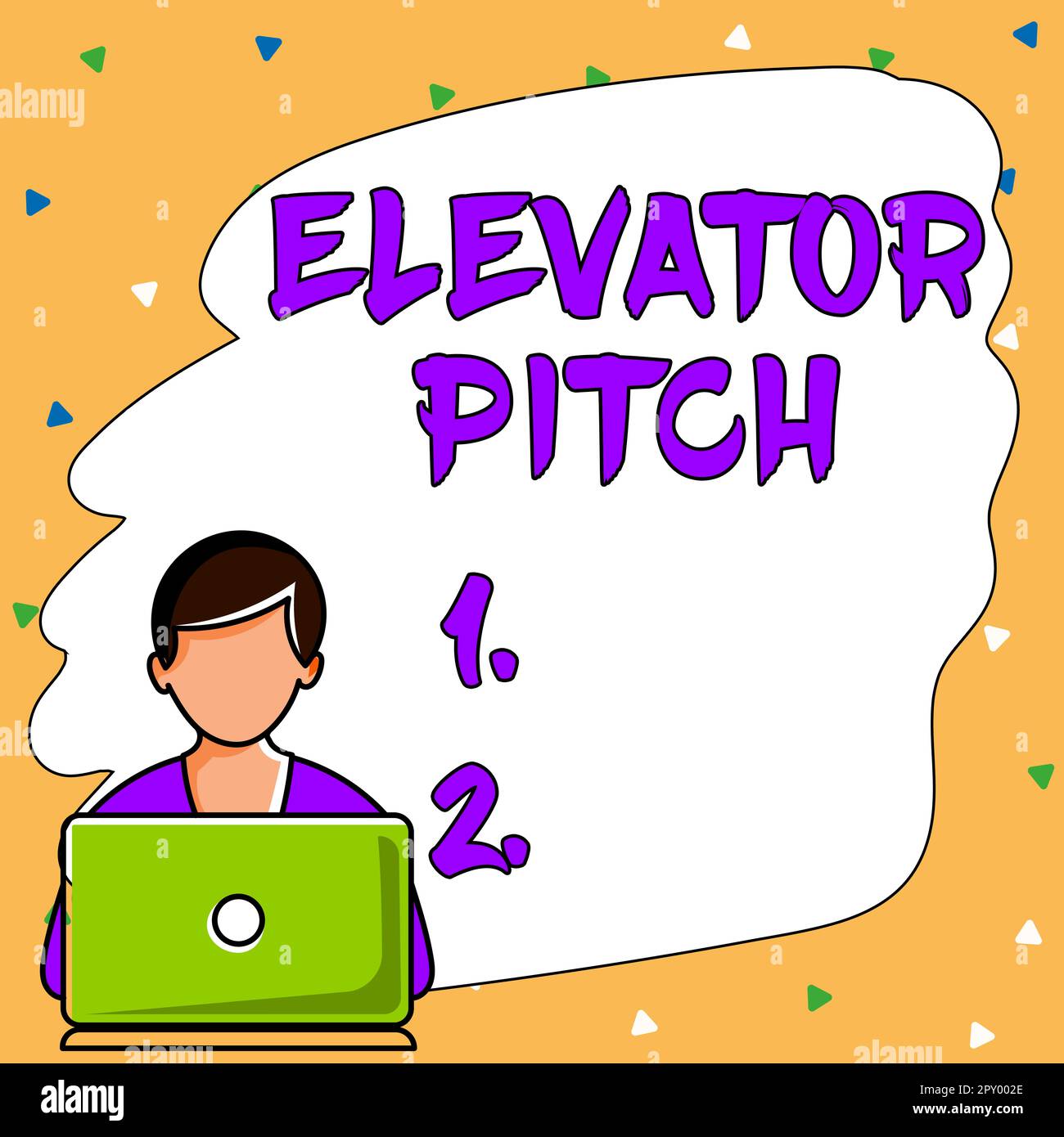 Text caption presenting Elevator Pitch, Word for A persuasive sales ...