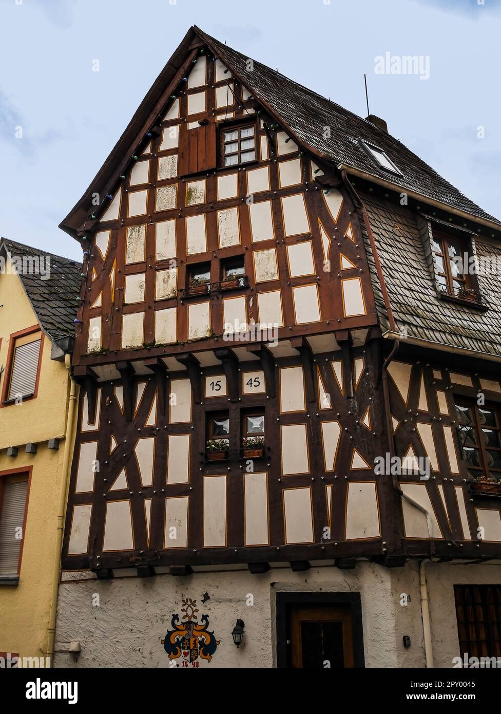 Half-timbered building in the German town of Cochem Stock Photo - Alamy
