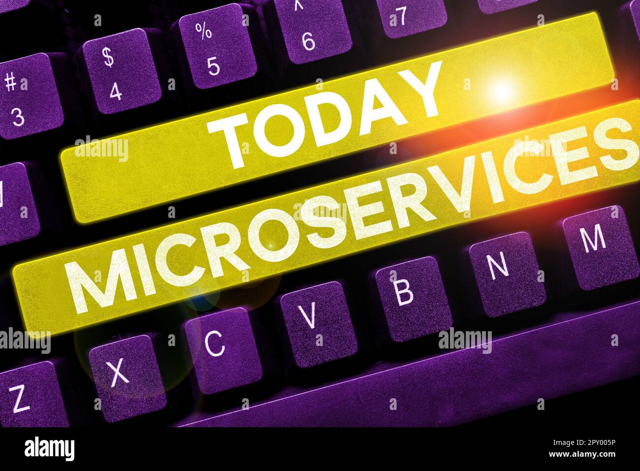 Text caption presenting Microservices, Internet Concept Software ...