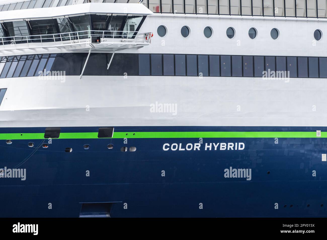 Strömstad, Sweden - July 31 2021: Bridge and side of passenger ferry ...