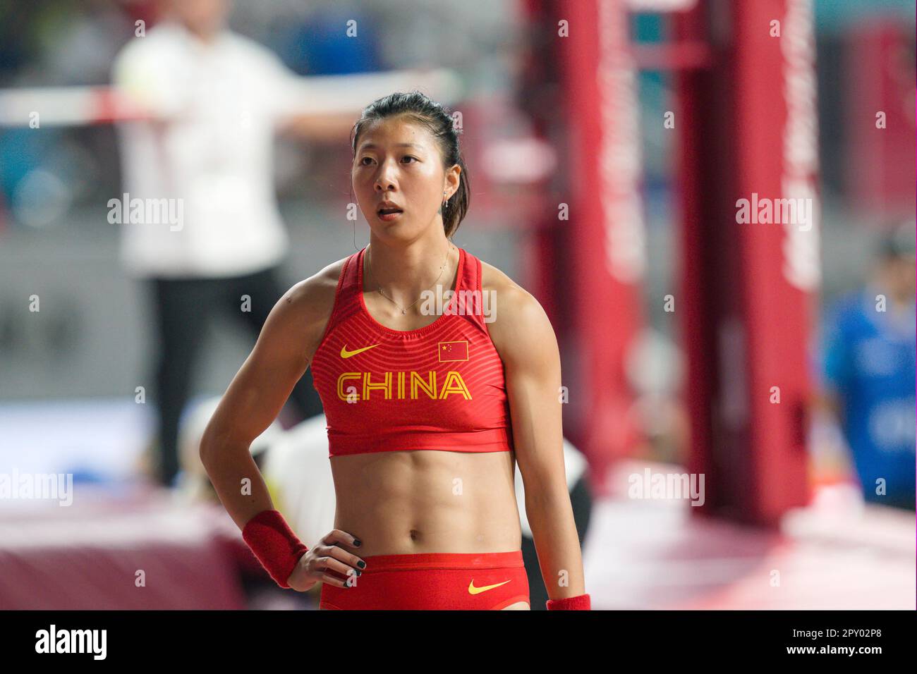 Li Ling Participating In The Pole Vault At The Doha 2019 World Championships In Athletics Stock