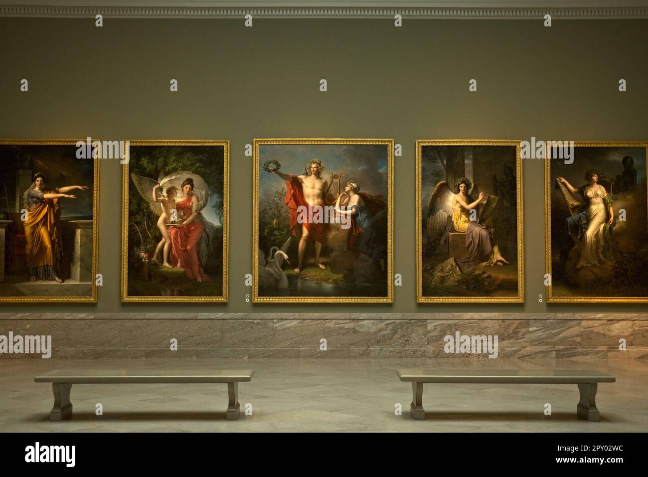 The striking set of paintings "Apollo and His Muses" occupies an entire ...