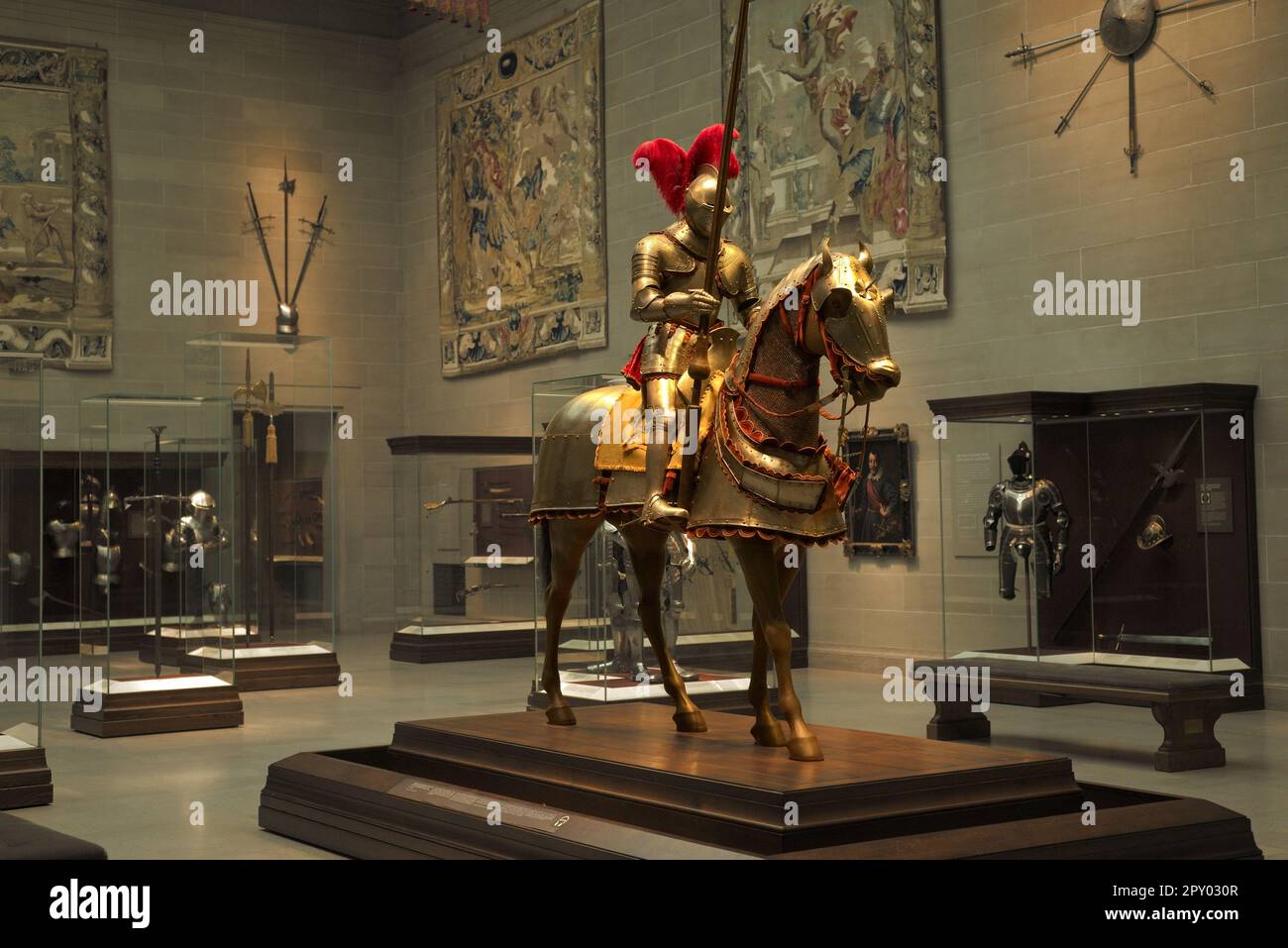 A knight in full armor on horseback takes center place in the Armor ...