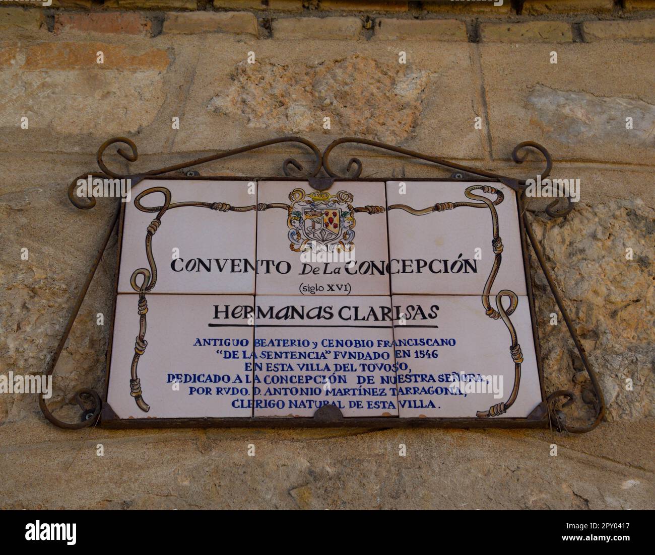 Identification plaque of the Convent of the Conception of the Poor ...