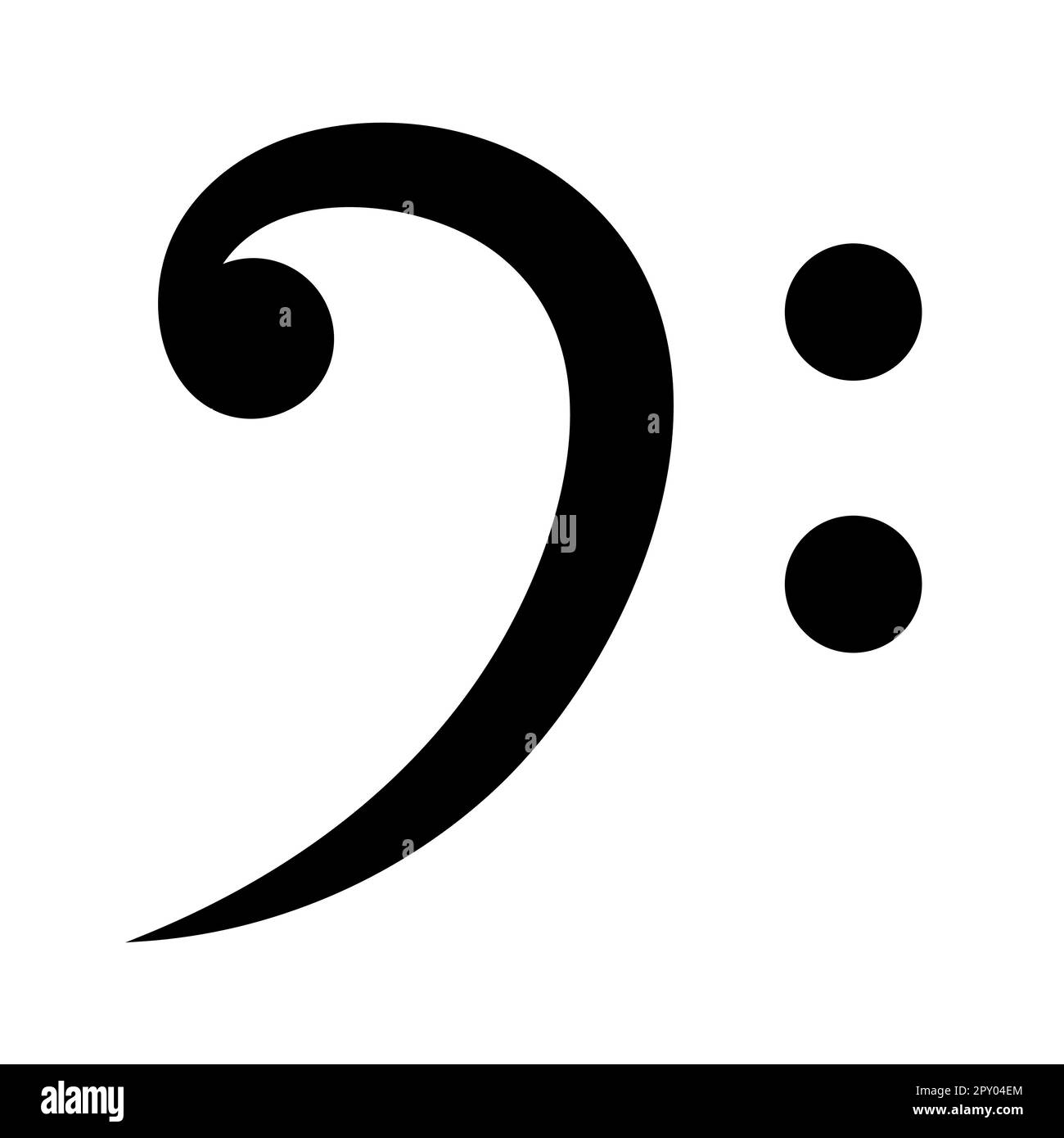 Bass clef icon. Vector illustration isolated on white background Stock ...