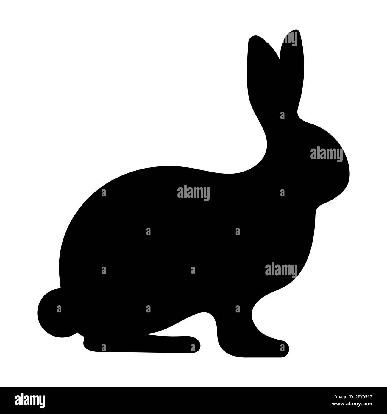 Black rabbit silhouette. Vector illustration isolated on white ...