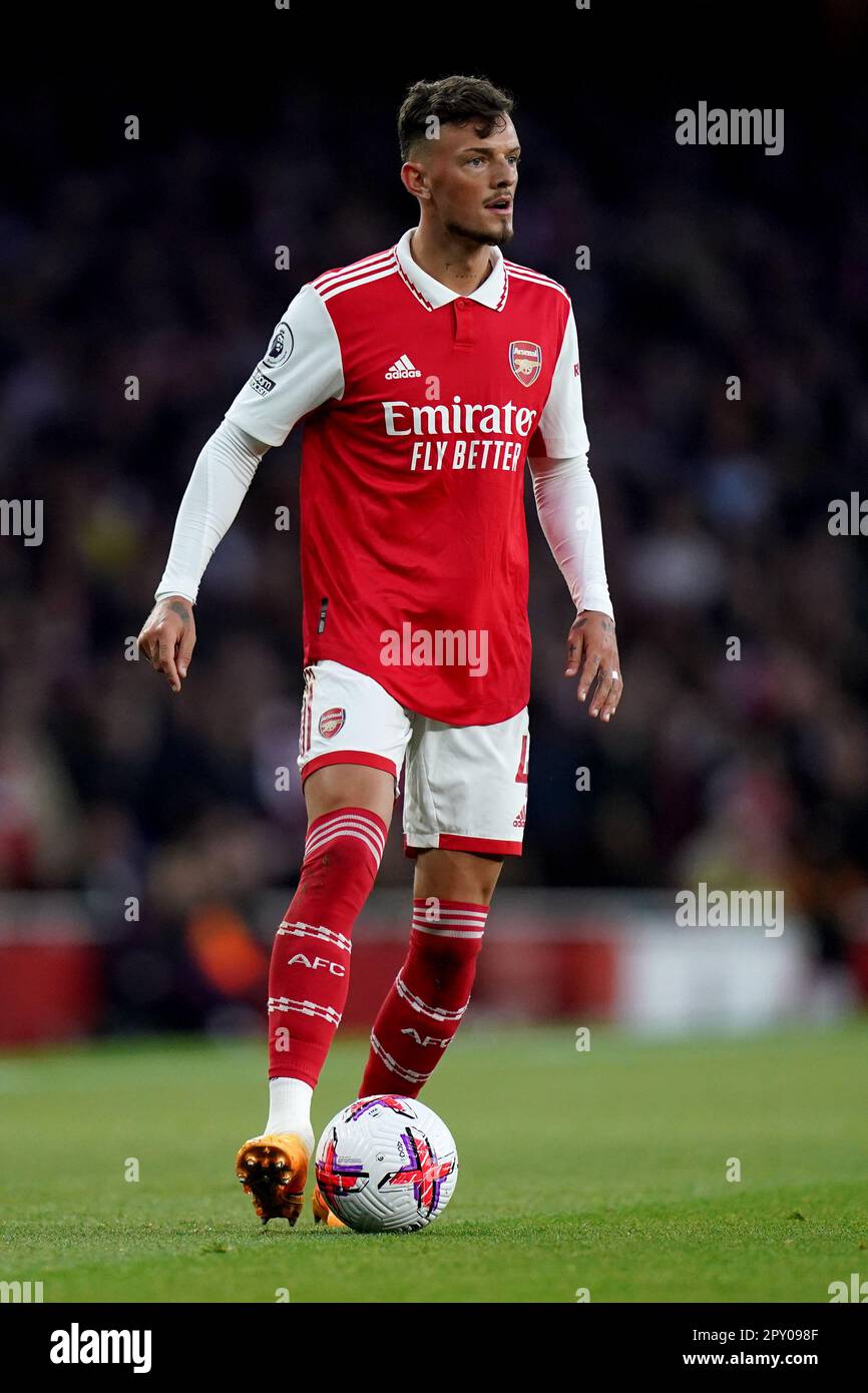 Arsenal’s Ben White in action during the Premier League match at the ...