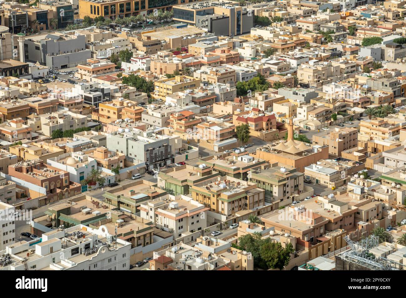 Aerial panorama of residential district of Riyadh city, Al Riyadh ...